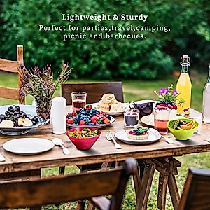 Evanda Plastic Bowls Set 12 Pieces, 3 Sizes 14/20/25oz Unbreakable Reusable Light Weight Bowl for Cereal, Noodle, Soup, Pasta, Ramen, Popcorn, Ice Cream, Fruit, Salad and All Purpose