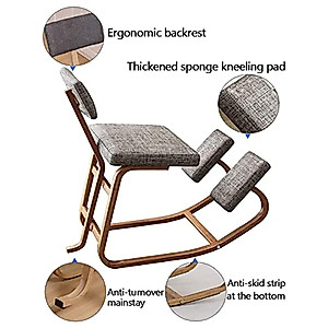 LoMSA Ergonomic Design Kneeling Chair, Posture Corrective Kneeling Chair for Office & Home with Backrest/Back Support,Gray