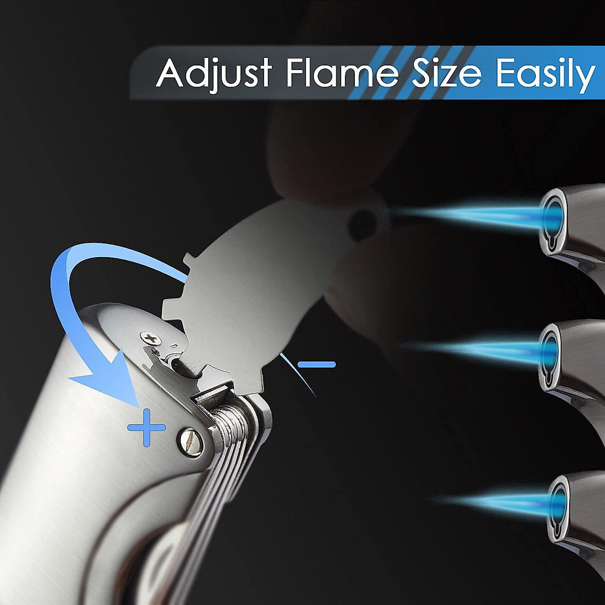 Urgrette 4 in 1 Pipe Lighter Butane Torch Lighter Refillable Jet Flame Lighter with 4 Pipe Cleaner Tools Multifunctional Gas Lighter for Camping Grill Fireplace Candle (Gas Not Included)