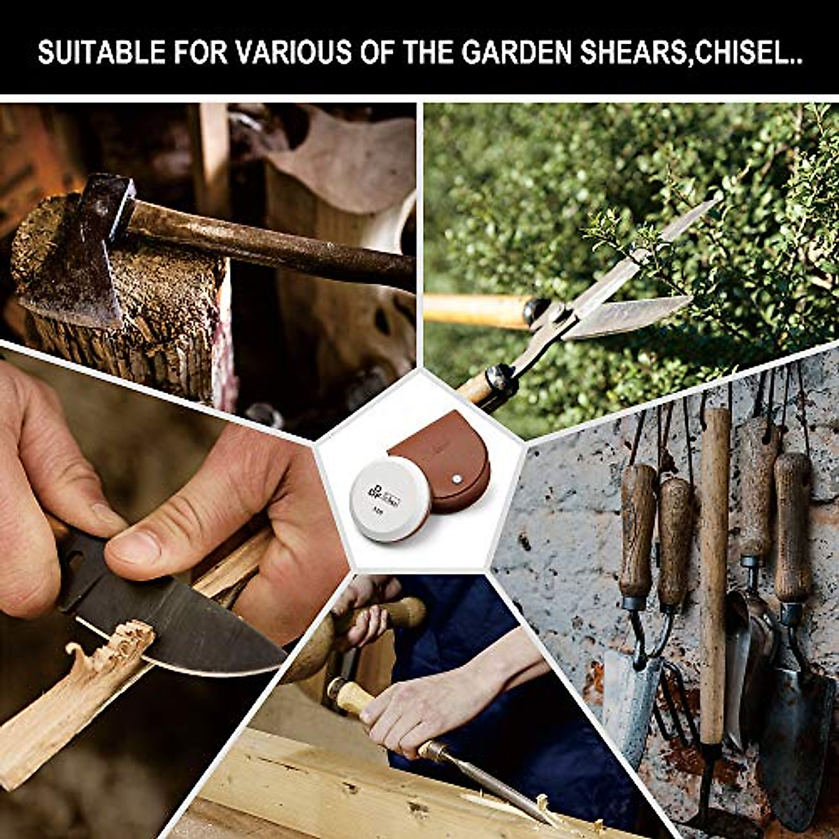DDF IohEF Axe/Hatchet Sharpening Stone 180/320 Grit, Professional Whetstone & Tool Sharpener, Axe Sharpener with Portable Bag