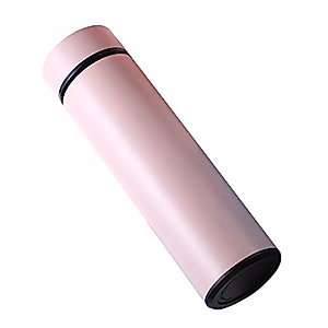 Roceline Stylish Smart Water Bottles with Digital Temperature Display Tea Infuser Bottle – Water Flask, Infuser water bottle, Smart Coffee Thermos – Pink