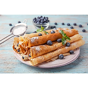 Classic Rolled Hotcakes Crepe Mix by American Table, Made with American-Grown Organic Wheat Flour & Pure Vanilla, French-Style, Non-GMO, Low Sugar, No Preservatives, Quick Prep, Makes 72 Crepes (14 oz, Pack of 3)