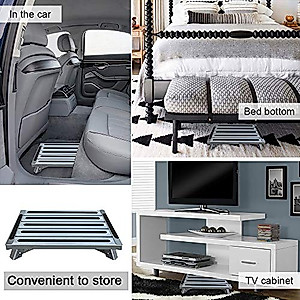 HELESIN RV-Folding-Step, 19" x 14.5" Aluminum Platform Step and Ladder Supports Up to 1,000lbs, Includes Non-Slip Rubber Feet, More Stable for Trailer, Motorhome, SUV, Camping