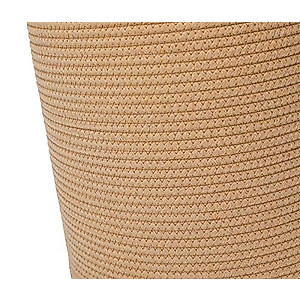 13" x 13" x 15" Medium Storage Basket with Lid, Cotton Rope Storage Baskets, Laundry Hamper, Cloth Bin, for Clothes Towels Blankets Storage in Living Room, Large Basket Full Beige with Cover