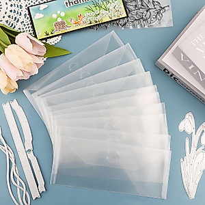 Briartw 20 Pcs 3.9x9.4" Slimline Storage Envelopes, Resealable Plastic Envelopes Pockets for Cutting Dies Stencil Crafts Organizer Holder,Clear Storage Bag for Clear Stamp,Die Cuts,scrapbook Paper
