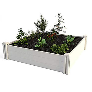 Vita 4 ft. x 4 ft. White Vinyl Raised Garden Bed 2-Pack