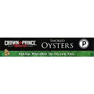 Crown Prince Natural Smoked Oysters in Pure Olive Oil, 3 Ounce