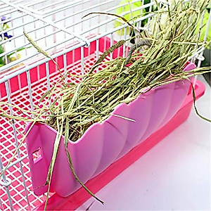 zswell Rabbit Hanging Feeder Grass Container Wall-Mounted Hay Manger Hay Rack Random Color
