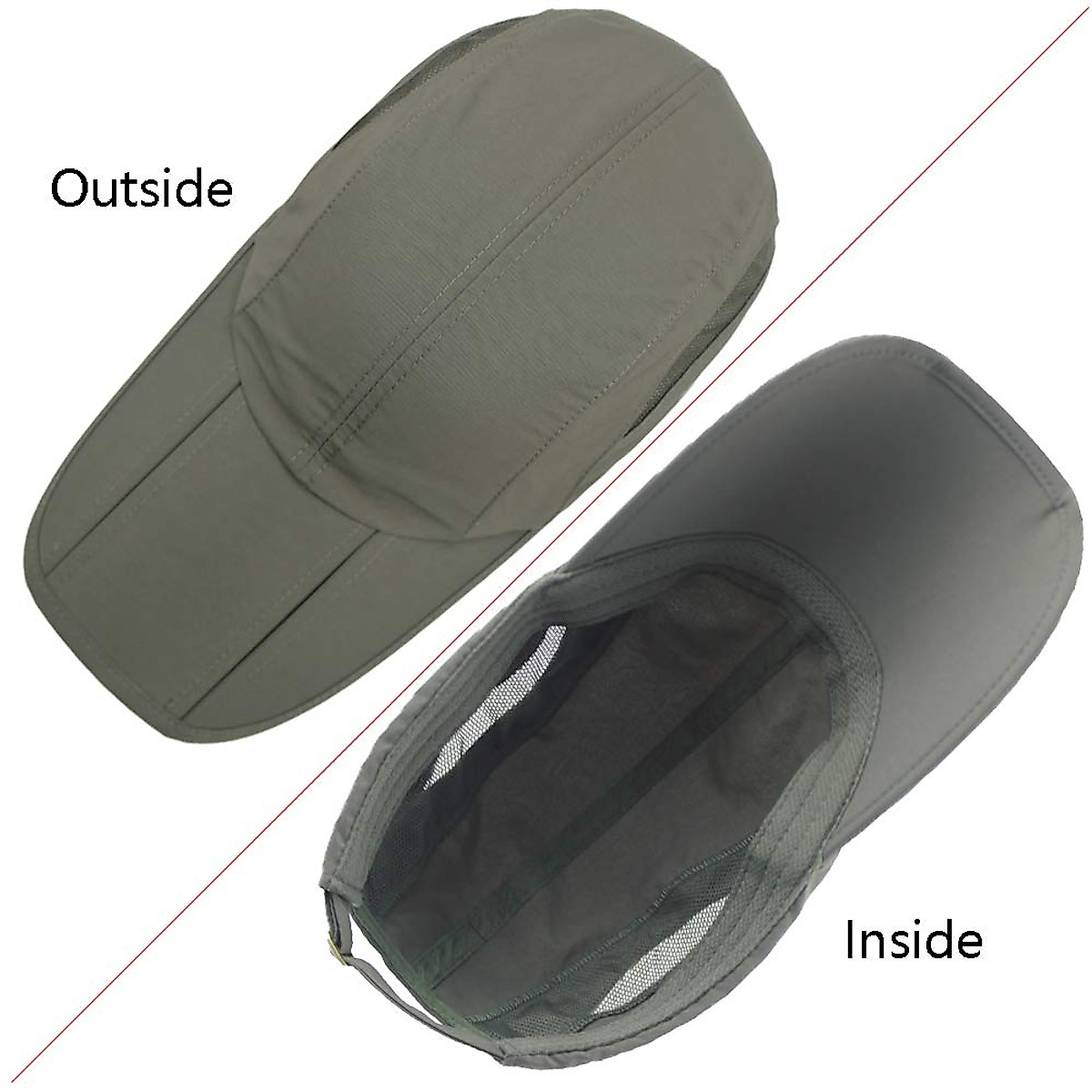 Foldable UPF 50+ Sun Protection Portable Hats Quick Dry Baseball Cap Adjustable Outdoor Sports Hat for Men, Women (Black)