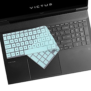 Keyboard Cover Skin for HP Victus Gaming Laptop 15.6" 15-fb0028nr/fa0031dx/fa0025nr/fa0747nr 15t-fa000 15z-fb000,HP Victus 16.1" Laptop 16-d0020nr/d0030nr/d1010nr/e0010nr/e0020nr Protector-Mint…