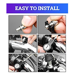 Zlirfy Motorcycle Helmet Lock - Anti-Theft Security Lock with 2 Keys, Aluminum Alloy 22mm-26mm, Tamper-Proof for Motorbike, Scooter, Street Bike