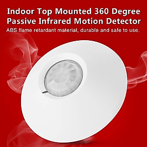 Infrared Motion Detector, Wired 12V Ceiling Infrared Detector, Low Noise, High Sensitivity, Anti-EMI Binary Pyroelectric Sensors, Wired Passive Infrared Detector