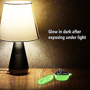 Geiomoo Silicone Case Compatible with JBL Vibe 100 TWS, Protective Cover with Carabiner (Luminous Green)