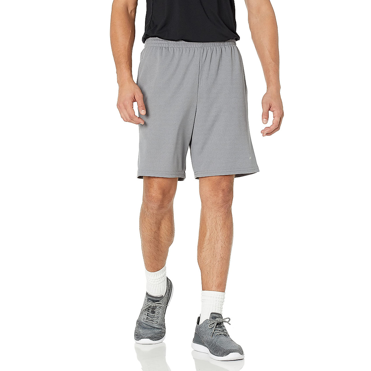 Amazon Essentials Men's Performance Tech Loose-Fit Shorts (Available in Big & Tall), Pack of 2, Black/Grey, X-Large