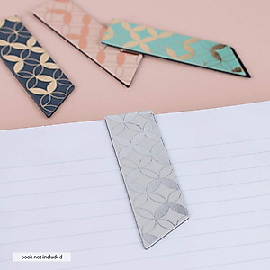 Erin Condren Designer Desk Accessories - Metallic Mid Century Circles Magnetic Bookmark Set of 4. Compatible with Erin Condren Spiral Notebooks, Planners, Agendas and Much More