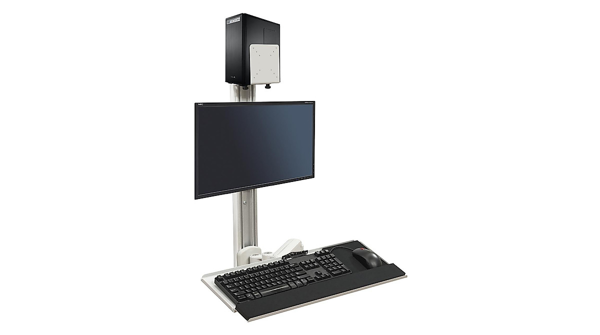 Displays2go Wall Mounted Computer Station, Monitor Mount, CPU Holder ...