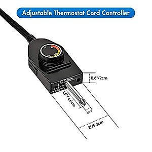 Stanbroil Replacement Part Electric Smoker and Grill Heating Element with Adjustable Thermostat Cord Controller for Most Smokers and Grills