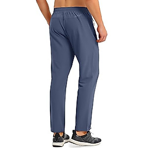 MAGCOMSEN Mens Pants Stretch Gym Pants Quick Dry Workout Athletic Pants Lightweight Sweatpants with Pockets Sweat Pants Men Adult Blue