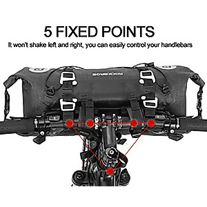 ROCKBROS Bikepacking Bike Handlebar Bag 7L-14L Waterproof Large Dry Pack Bicycle Front Bag Roll for MTB Mountain Road Drop-bar Bikes Bar