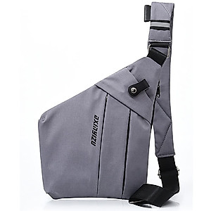 Strangefly Chest Sling Bag Anti-Theft Side Crossbody Backpack Casual Shoulder Daypack Lightweight Polyester Purse Pocket Bag for Men Women (Gray)