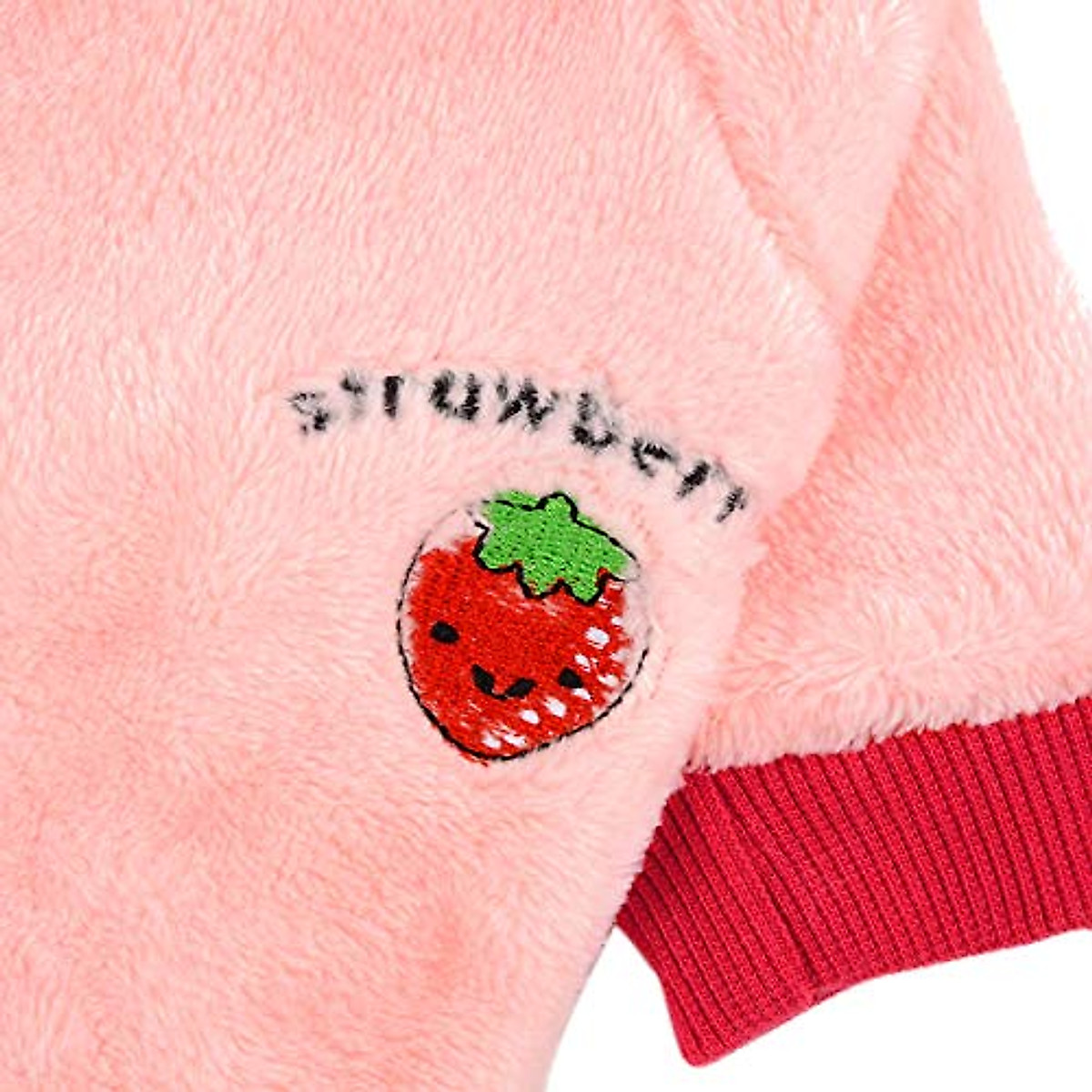 Ranphy Pet Clothes for Small Dog Velvet Sweater Warm Fleece Outfit Coat Puppy Cat Sleeping Shirt Two Sleeves Soft Doggie Winter Fall Clothing Apparel Costume Chihuahua Pajamas Pink XL