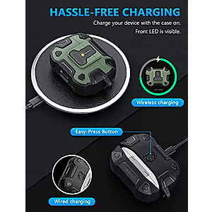 Nillkin Airpods Pro 2nd Generation Case with Secure Lock Magnets, Airpods Pro 2 Case for Men Women with Metal Keychain, Full Body Shockproof Protective Case for Airpods Pro 2 Case Cover 2022 Green