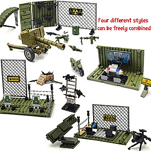 ZHX WW2 Army Military Guns Weapons and Armor Toy Thunder Containers Command Operations Building Block Toy Battle Sets for Kids
