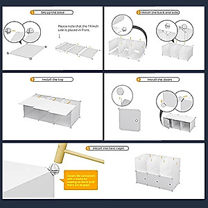 Aeitc Large Storage Cubes- 14''x 18'' (12 Cube)-Clothes , DIY , Closet Organizer with Doors, Modular Bookshelf Units, Toy Organizer, White