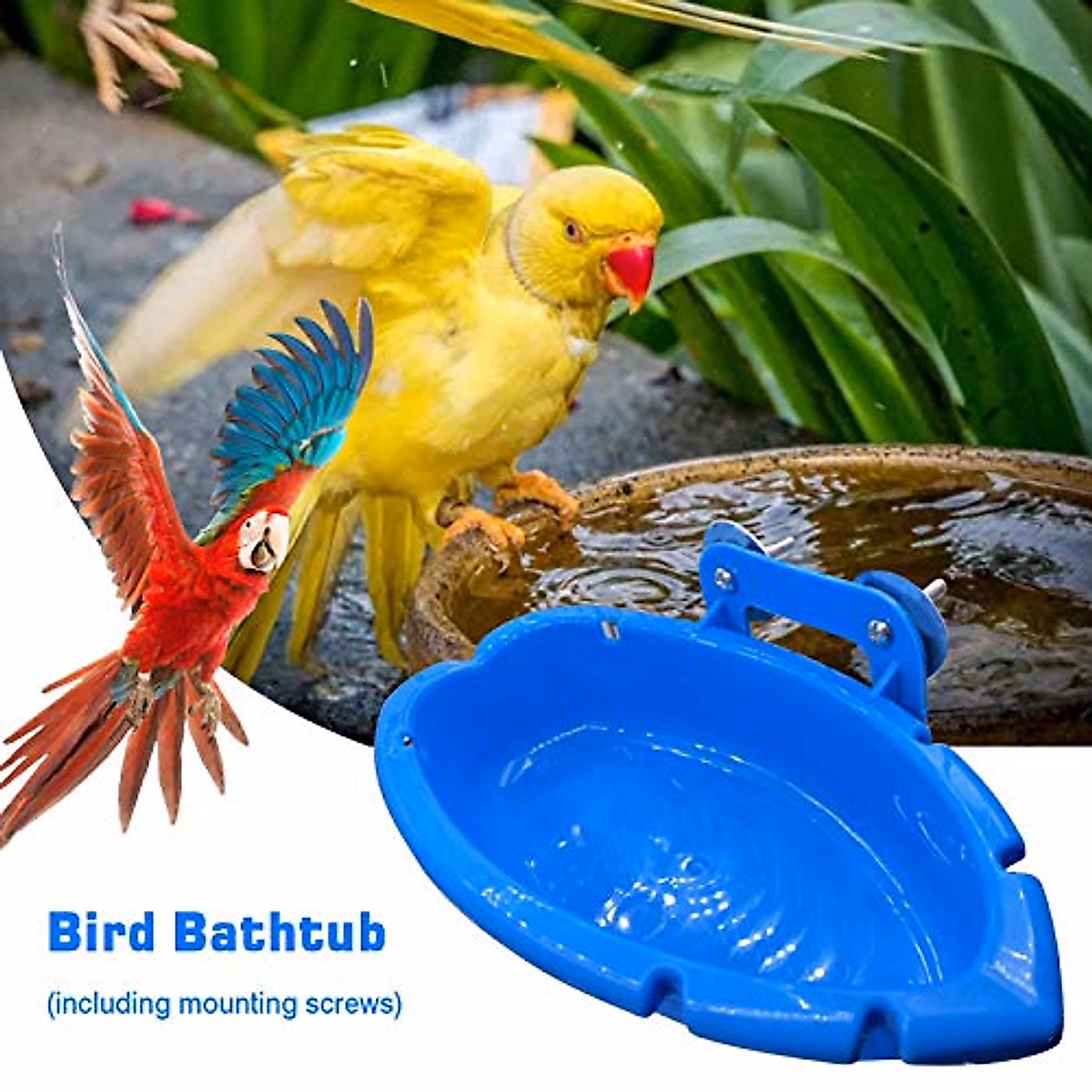 XUEF Bird Bath Tub Bowl Basin Parrot Cage Hanging Bathing Box Bathing Supplies Feeder Bird Cage Shower Accessories for Small Birds Parrots