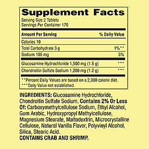 Spring Valley Glucosamine Chondroitin 340-Count: Enhance Joint Health with This High-Strength Dietary