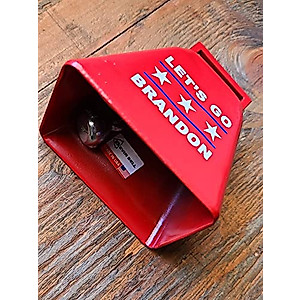 moto365 LET'S GO BRANDON RED COW BELL (VERY LOUD) MADE IN USA fjb,LGBB4