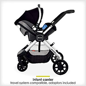 Diono Quantum2 3-in-1 Multi-Mode Stroller for Baby, Infant, Toddler Stroller, Car Seat Compatible, Adaptors Included, Compact Fold, XL Storage Basket, Black Cube