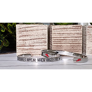 Happy Kisses Red Cardinal Bracelet For Women “Cardinals Appear When Angels Are Near” Grief Gift For Mourning of Loved One - Funeral Memorial Charm Jewelry For Women and Bird Lovers