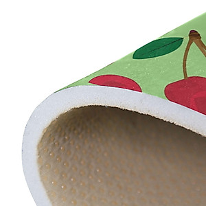 Doormat Welcome Door Mat-Sweet Red Rip Cherry Berries on Green,Living Room Kitchen Floor Mat Home Indoor Outdoor Decoration 24X16INCH