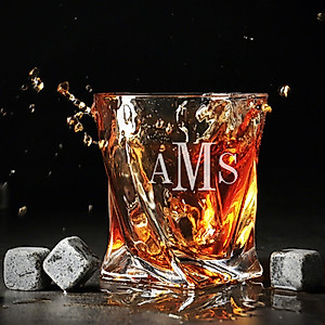 Personalized Twist Whiskey Glasses, Set of 4 (Custom Product)