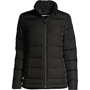 Lands' End Womens Puffer Down Jacket Black Regular Medium