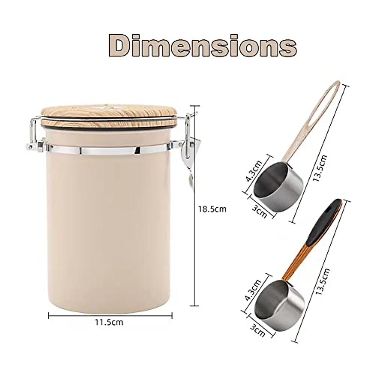 Livefunni Stainless Steel Airtight Coffee Canister with Date Tracker and Scoop, Vacuum Sealed Bean Coffee Storage Container Large Kitchen Food Storage Can 1.8L for Tea Grounds Flour Cereal Bean Sugar (Green)