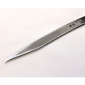 KAKURI Kiridashi Knife Right Hand 12mm Curved, Professional Razor Sharp Hand Forged Japanese Carbon Steel Blade Hammered Pattern for Woodworking, Marking, Wood Carving, Whittling, Made in JAPAN