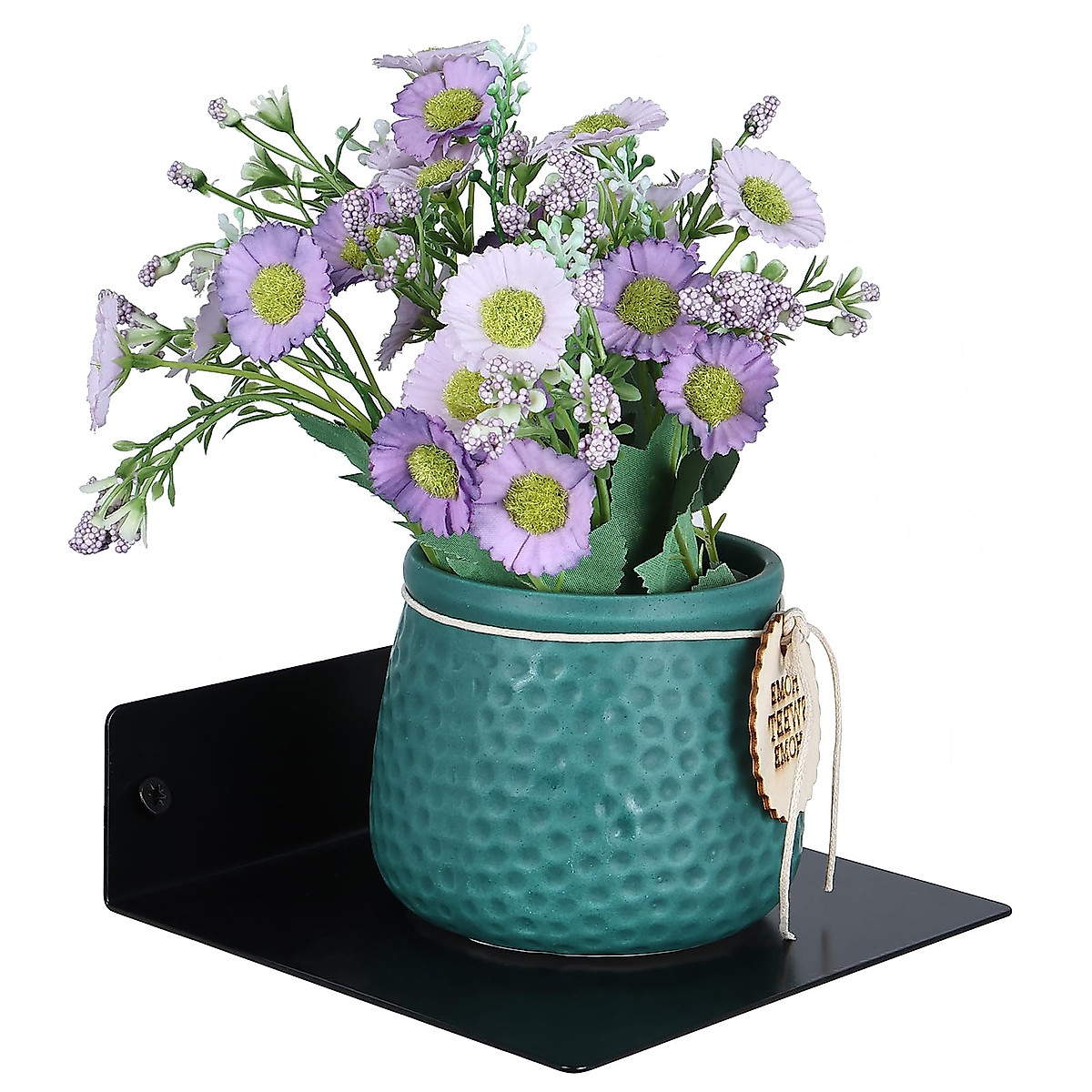 RealPlus Metal Floating Shelf, 6.5" x 6.2" Floating Book Shelves Wall Mounted, Suitable for Kids Room Office Study Room Kitchen, Balck (Pack of 4)