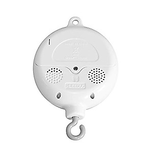 HLEEDUO Crib Mobile Motor, Music Box Spinner with 2 Modes（Turn & Music,Turn Only, Volume Control,12 Lullabies,Portable Sound Machine Baby Sleep,Battery Operated