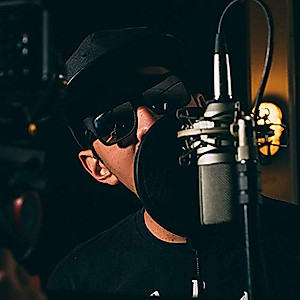 Dragonpad USA 6" Microphone Studio Pop Filter with Clamp (Black)