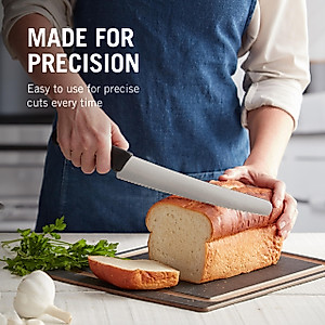 Victorinox Swiss Classic 10.25-Inch Curved Bread Knife with Serrated Edge and Black Handle