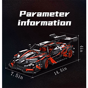 CAEROKEERL Car Block Toy Set -1392 Pieces, MOC Block Super Car Model Kit, for Children and Boys' Play Ages 8-12-14 and Older
