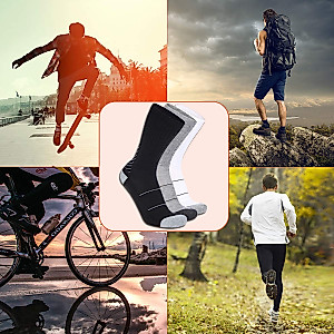 COOVAN Men's 6P-Pack Premium Athletic Crew Socks Men Thick Cushion Casual Work Sock With Moisture Wicking