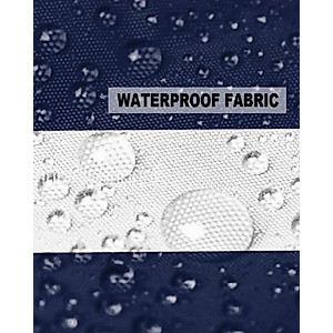 Outdoor Pillow Covers 26x26 Waterproof Polyester Throw Pillow Covers, Navy Blue White Stripes Decorative Pillowcases Garden Cushion Case for Patio Couch Sofa Decoration Set of 2, Geometric Summer