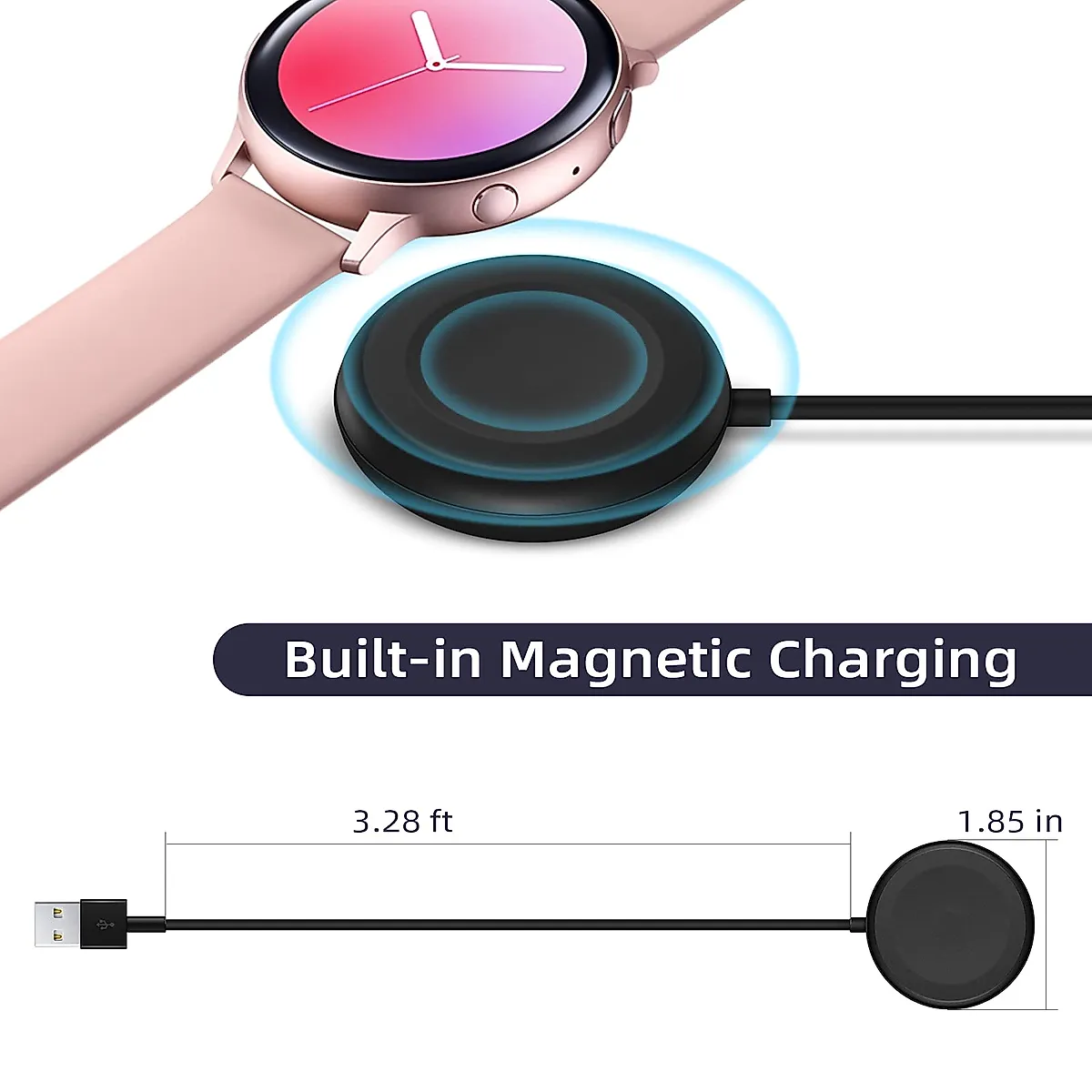 Oriflame 2 Pack Watch Charger Compatible with Samsung Galaxy Watch, Portable Charging Dock Compatible for Galaxy Watch 6/6 Classic/5 Pro/5, Galaxy Watch 4/3, Galaxy Watch Active2/1, Gear Sport/S3