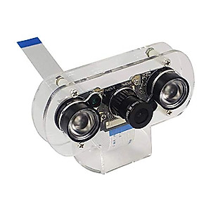 DEVMO Raspberry Pi 4B Night Vision Camera Module 5MP OV5647 Adjustable-Focus Webcam Video 1080p Compatible with Raspberry Pi 2/3 / 3 B / 3 B+ /4 /Zero&W Model B Model B+ with Case