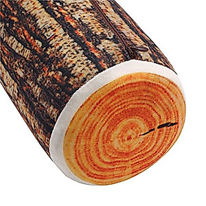 ZHANGXD 2PCS Creative Natural Wood Design Round Long Throw Pillow, Cushion for Home, Couch, Sofa, Bedroom, Living Room Decor, Stump (#1)