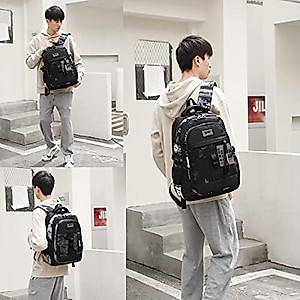 VIDOSCLA Camo,Plane,Letter Prints Kids School Backpack,Middle Schoolbag Elementary Student Bookbag for Girls&Boys