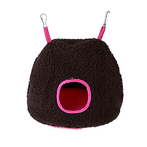 Winter Warm Bird Nest, Bird Snuggle Cave Shed House Hanging Hammock Cage, Warm Thickened Plush Bird Hideout Long-tailed Parakeet, Parrot Parakeet Parakeet's Sleeping Bed House Warm and Comfortable Da